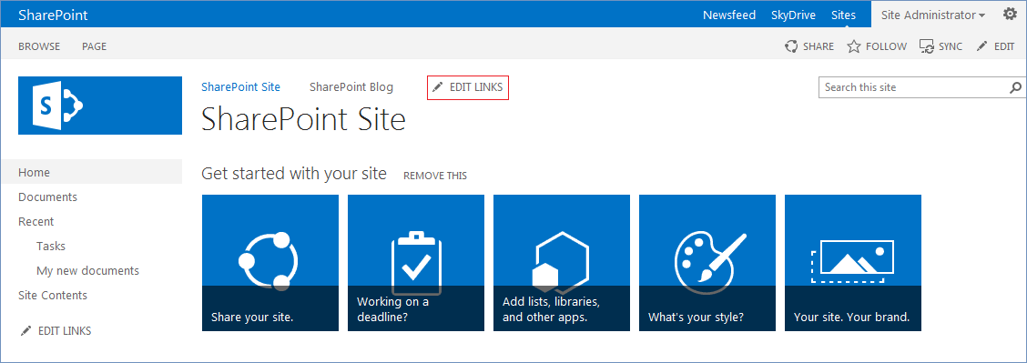 How To Add A Link To The Top Link Bar In SharePoint 2013 
